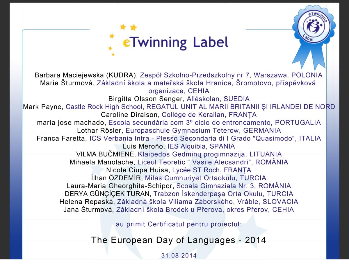 Proiect eTwinning | Colegiul Național „Vasile Alecsandri” Iași